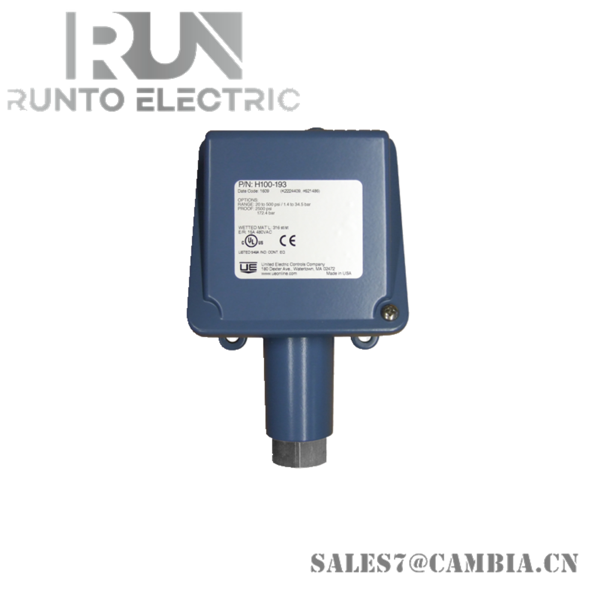UNITED ELECTRIC H100-610 | UE H100 PRESSURE SWITCH – Runtoelectronic